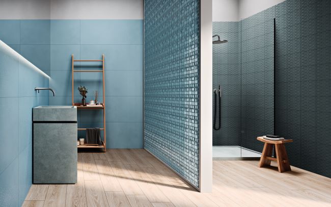 Italian tile showcases the 2026 'Cool Blue' trend - TileLetter