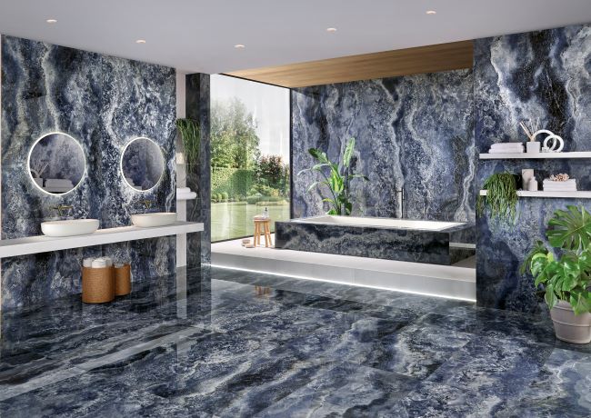Italian tile showcases the 2026 'Cool Blue' trend - TileLetter